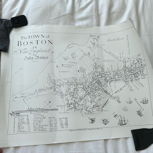 Wall Decor | Vintage Map Of Boston 1722 | Poshmark